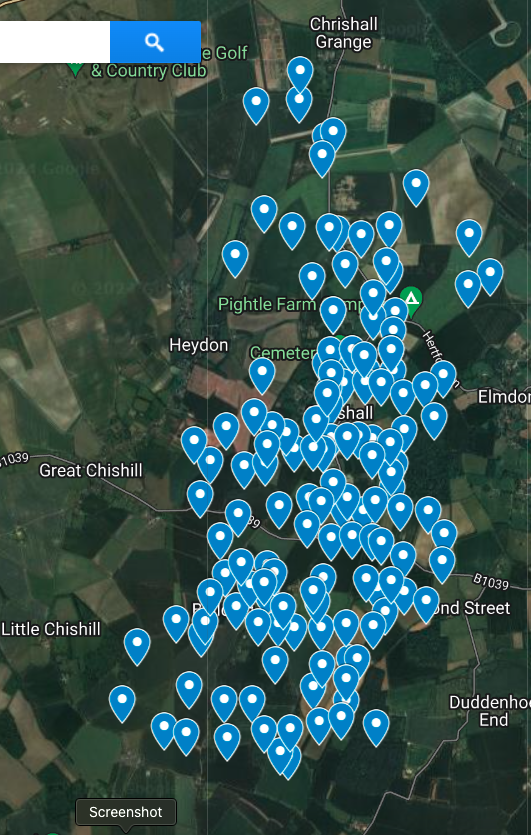 Old Field Names Map - Chrishall Village History
